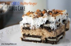 No Bake Butterfinger Oreo Icebox Cake - Boston Girl Bakes