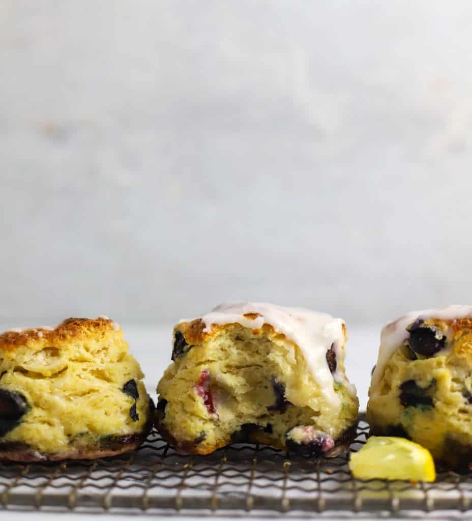 Glazed Lemon Blueberry Biscuits
