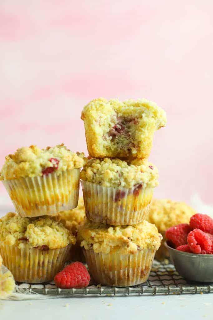 Raspberry Cheesecake Muffins (with lemon crumb topping!)