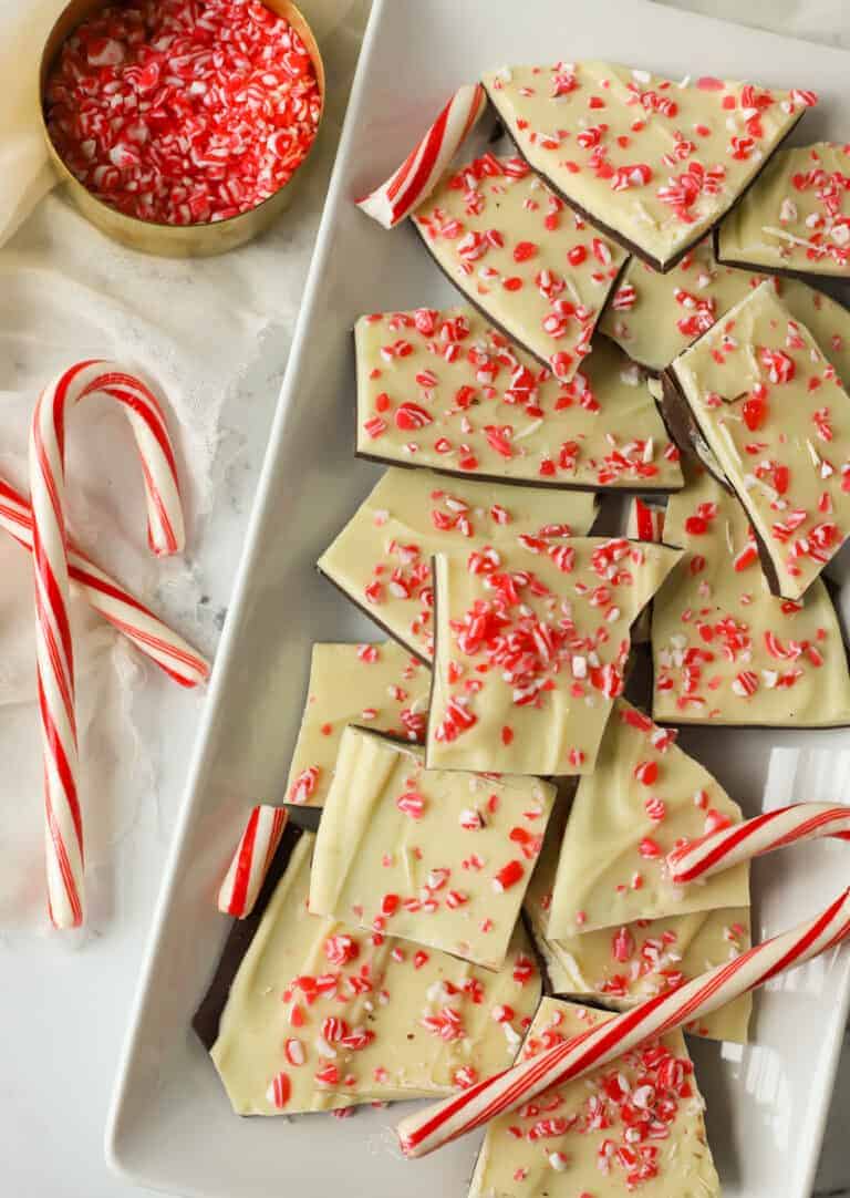 The BEST Chocolate Peppermint Bark (4 Ingredients!) - Boston Girl Bakes