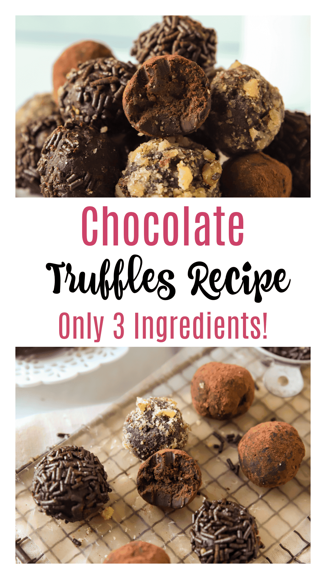 Easy Dark Chocolate Truffles (Only 3 Ingredients!)