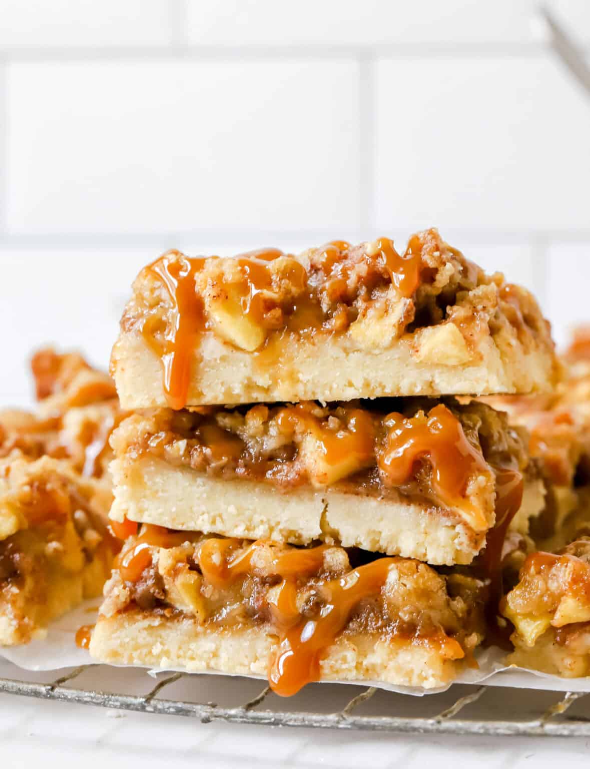 Caramel Apple Bars (One Bowl Recipe!) - Boston Girl Bakes