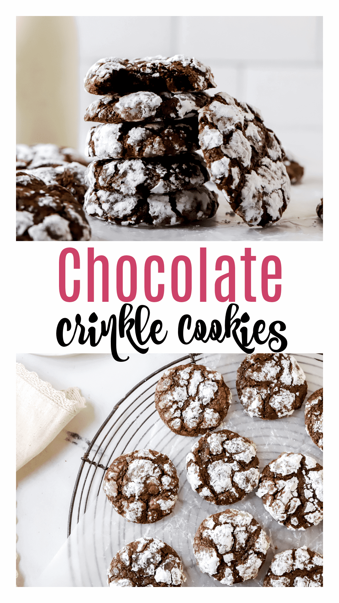 Chocolate Crinkle Cookies (Easy One Bowl Recipe!)