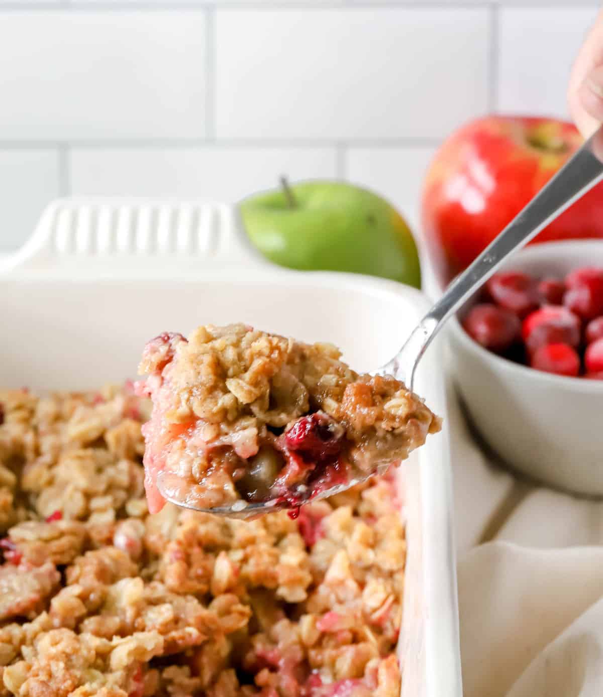 Apple Cranberry Crisp (Made In One Bowl!) - Boston Girl Bakes