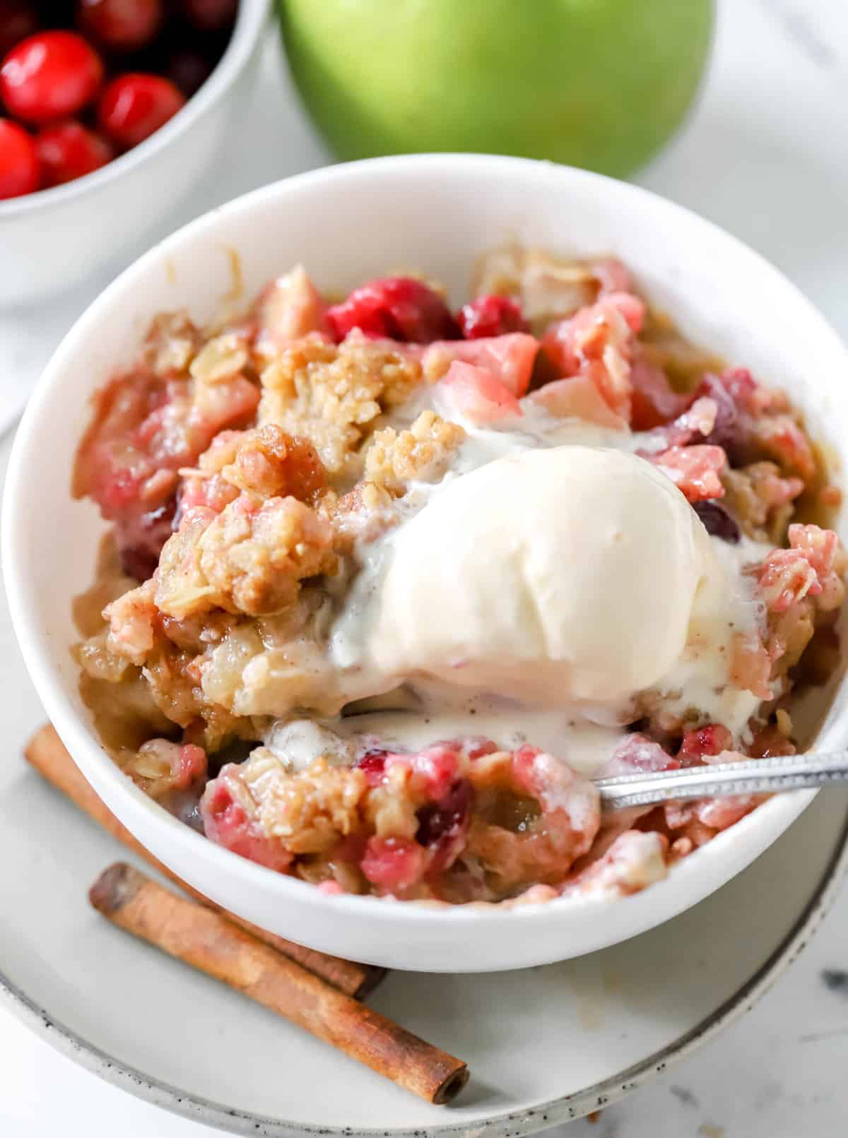 Apple Cranberry Crisp (Made In One Bowl!) - Boston Girl Bakes