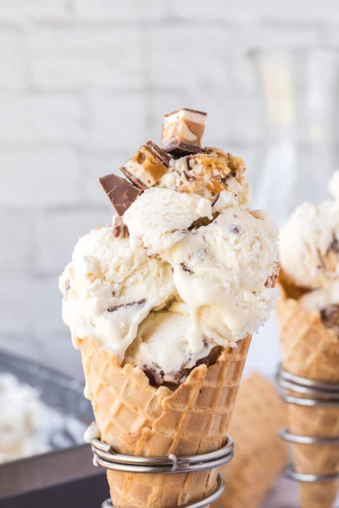 Homemade Snickers Ice Cream (No Churn) - Boston Girl Bakes