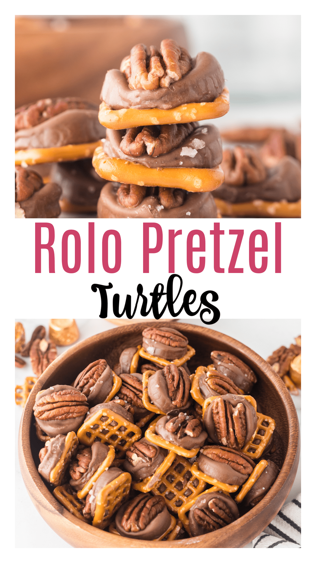 Easy Rolo Pretzel Turtles - 4 Ingredients - Boston Girl Bakes