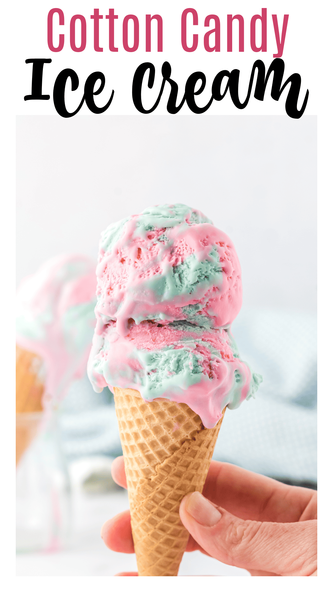 No Churn Cotton Candy Ice Cream Recipe (5 Ingredients!)