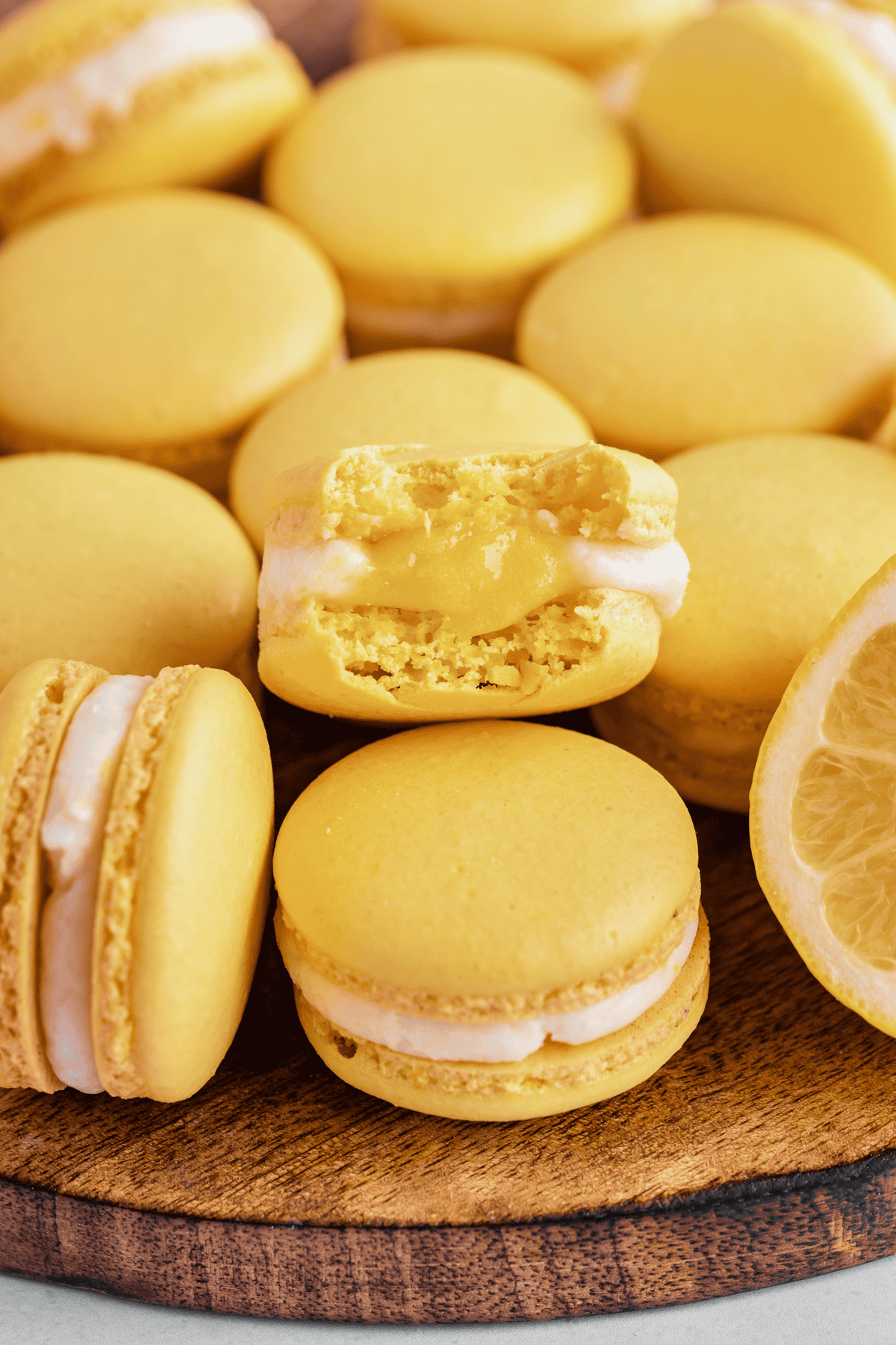 Lemon Macarons (Filled With Lemon Frosting and Lemon Curd!)