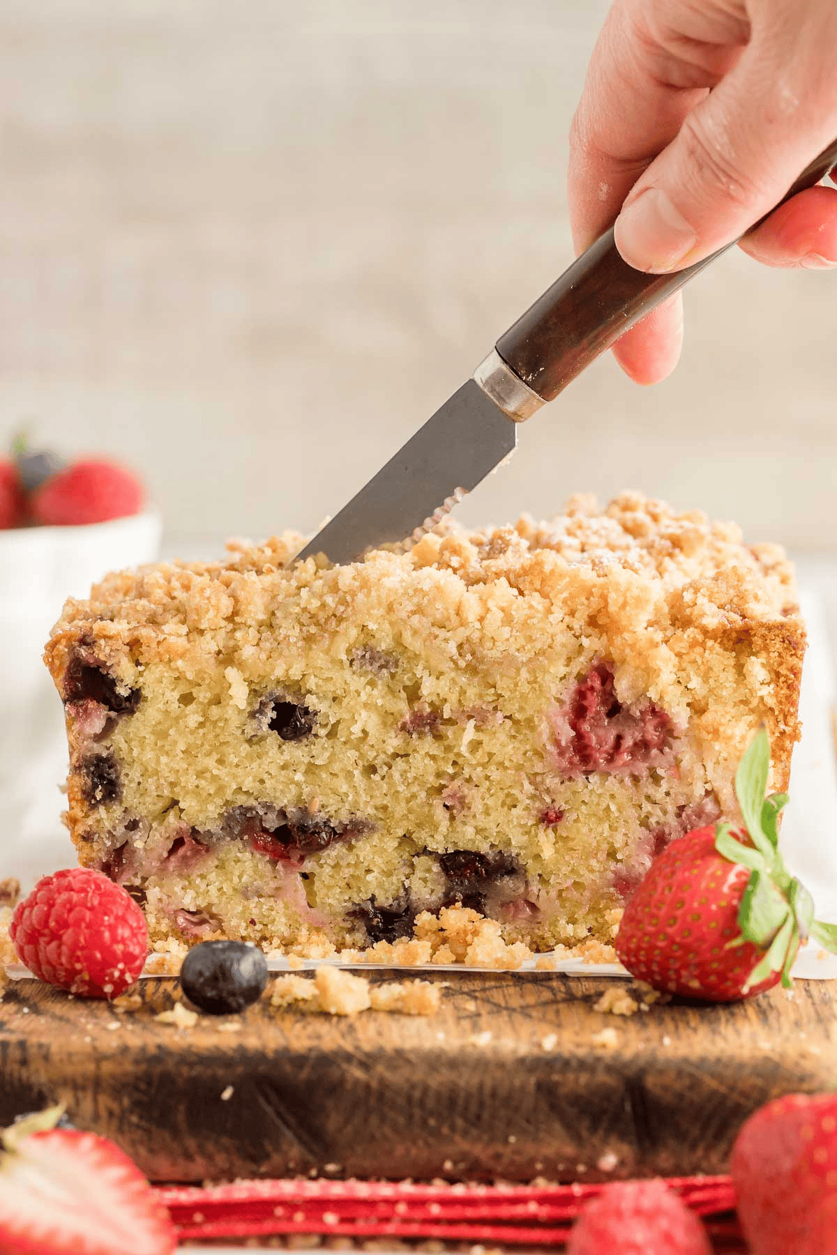 Mixed Berry Quick Bread (with Lemon Crumble!) - Boston Girl Bakes