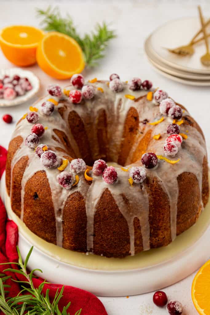 Best Orange Cranberry Bundt Cake Recipe (with sour cream)