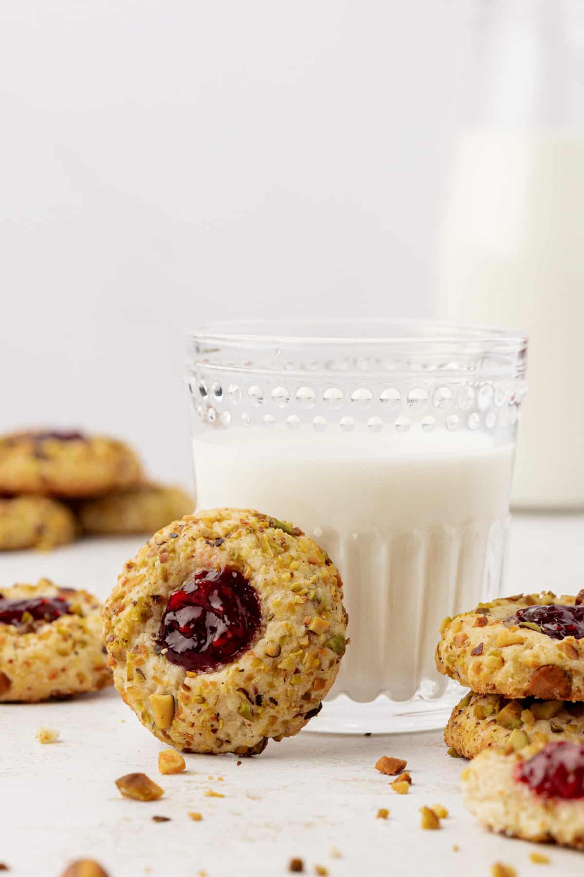 Pistachio Thumbprint Cookies (with raspberry jam!)