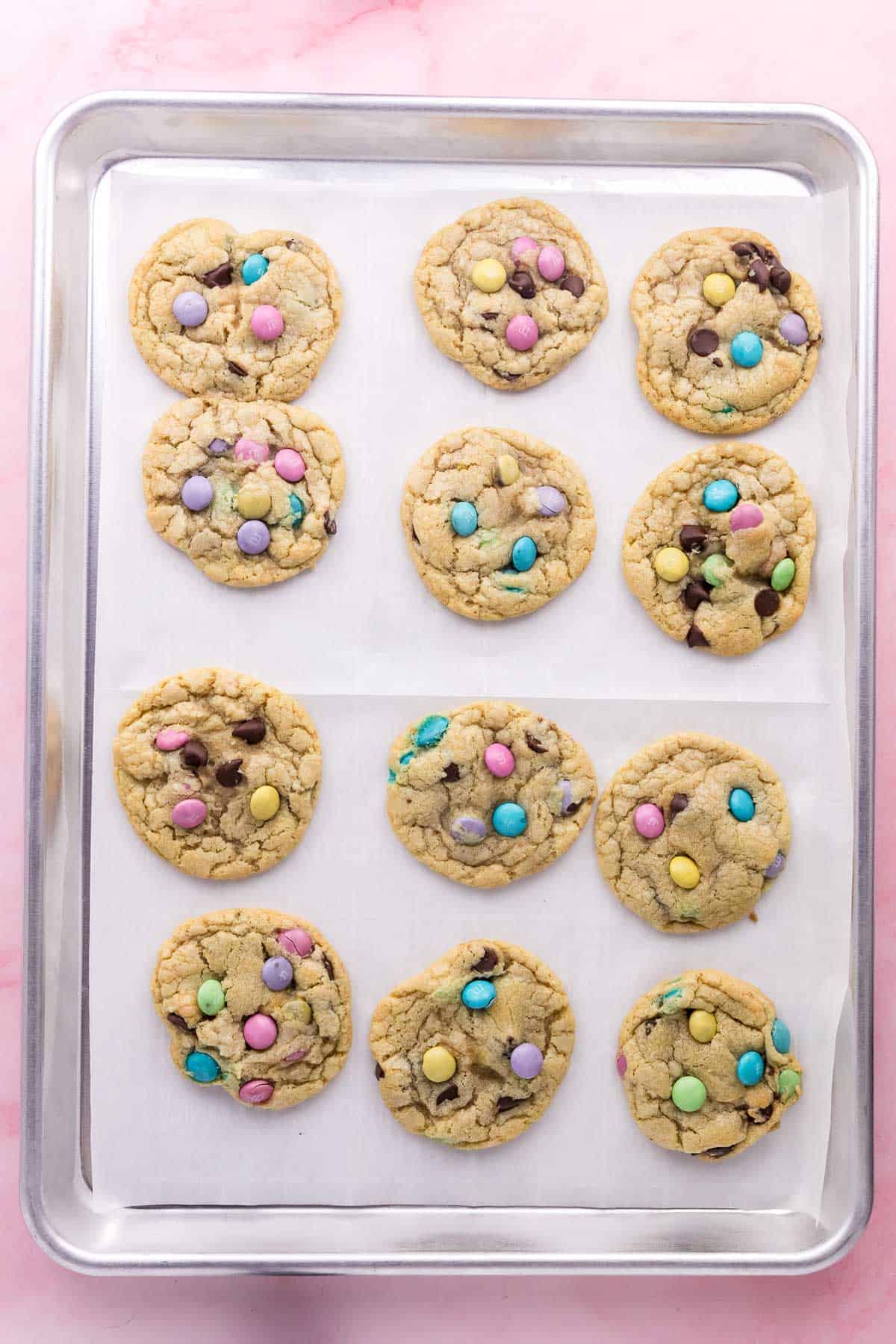 Easy Easter M&M Cookies Recipe (So Soft + Chewy!)