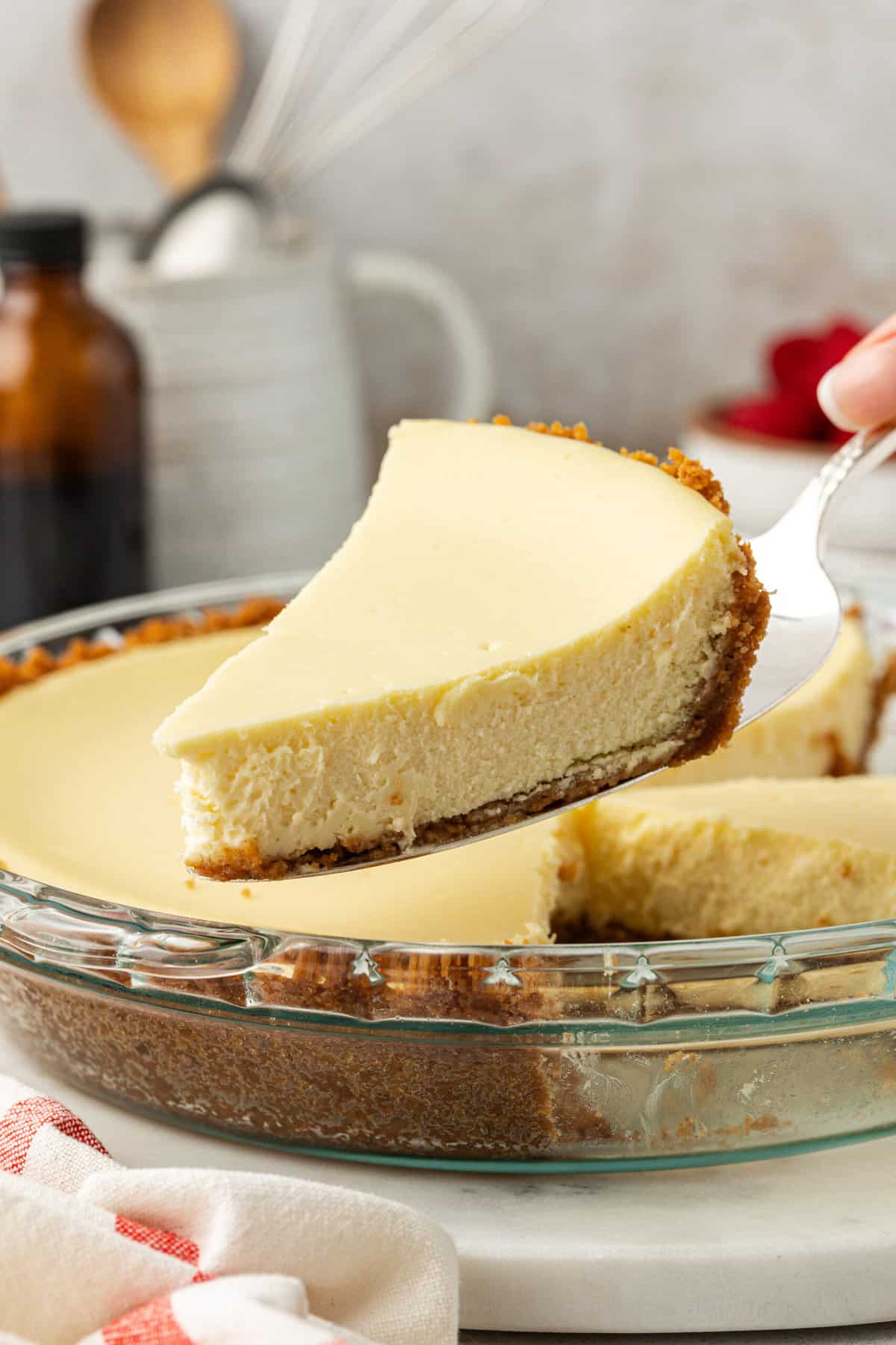 Easy Cheesecake Pie Recipe (No Water Bath!) +video!