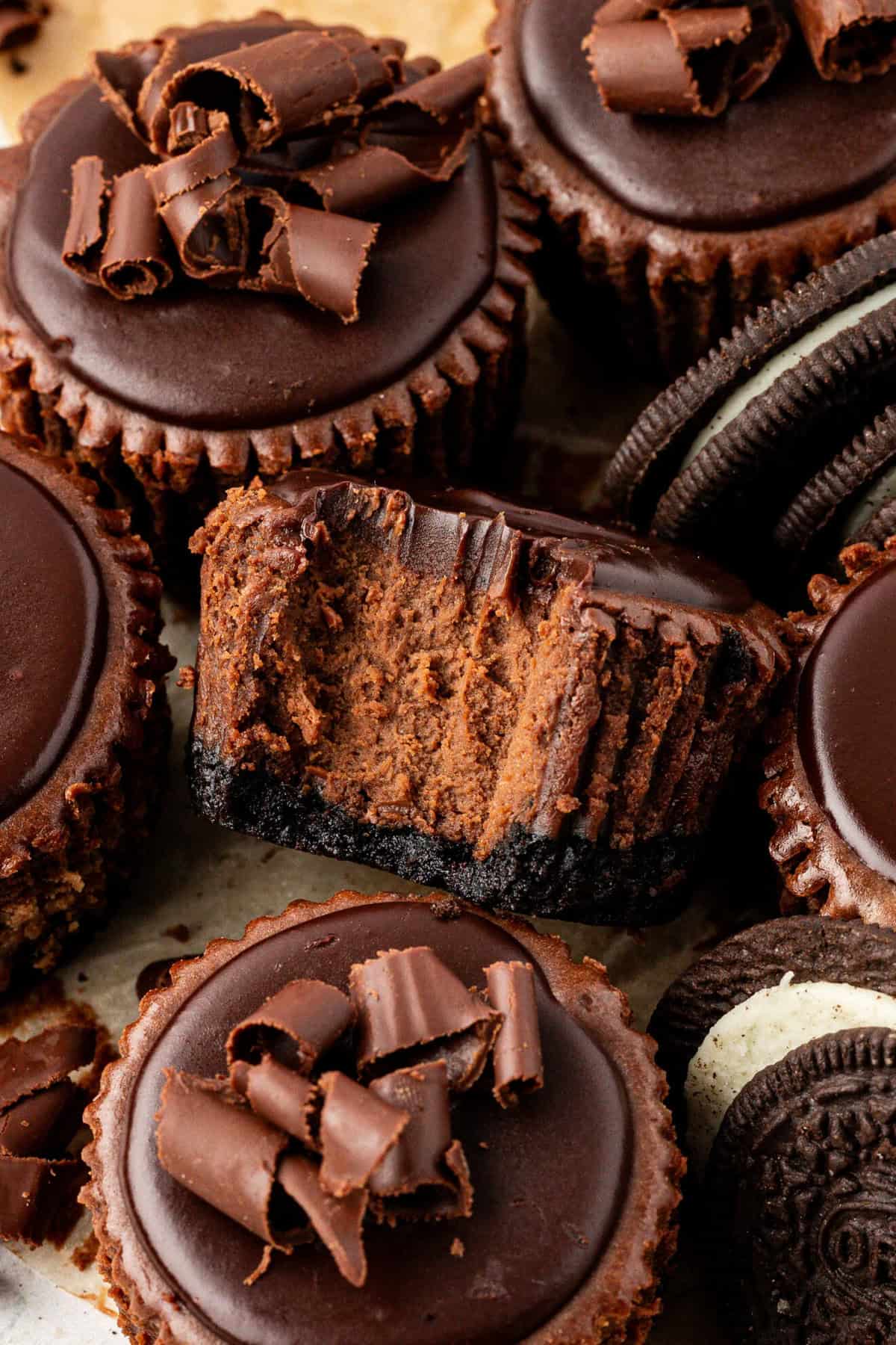 Easy Mini Chocolate Cheesecakes (Made In Muffin Pan!)