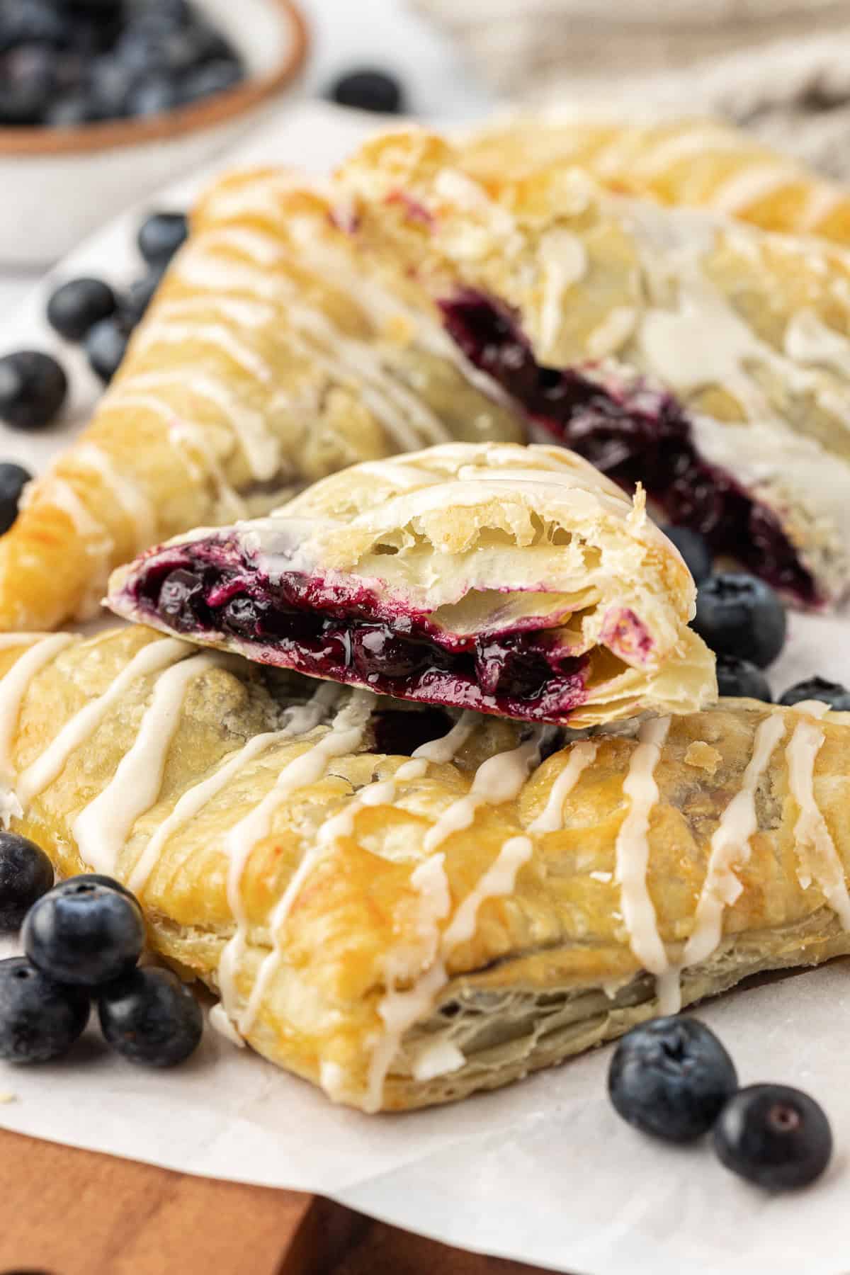 Easy Blueberry Turnovers Recipe (with vanilla icing)