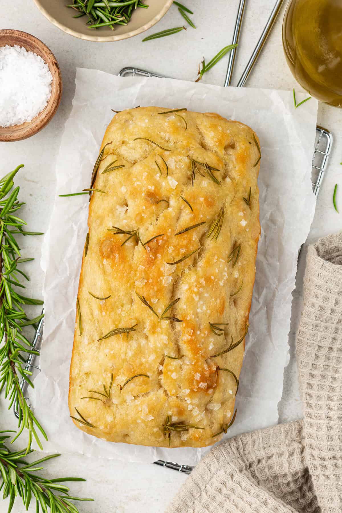Easy Small Batch Focaccia (No Knead Loaf Pan Recipe!)