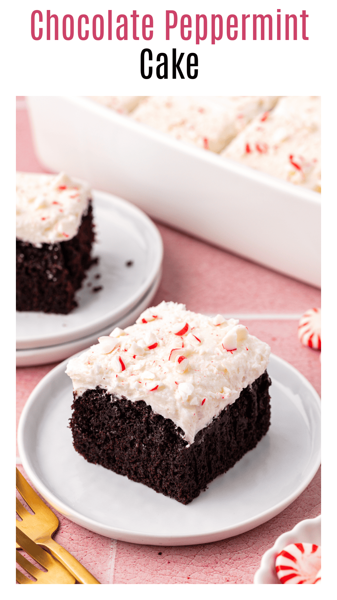 Best Chocolate Peppermint Cake (easy sheet cake!)
