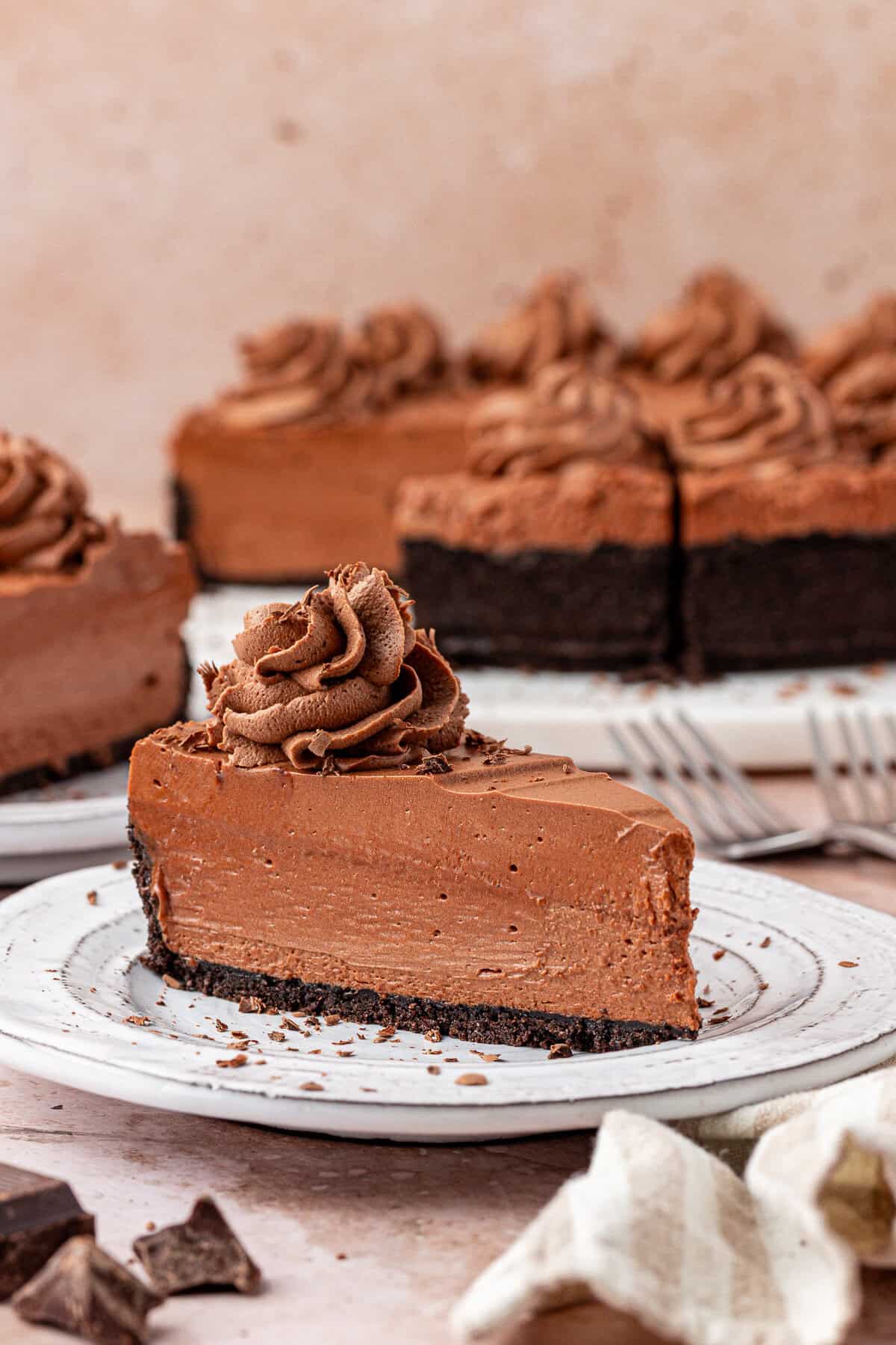 The BEST No Bake Chocolate Cheesecake Recipe
