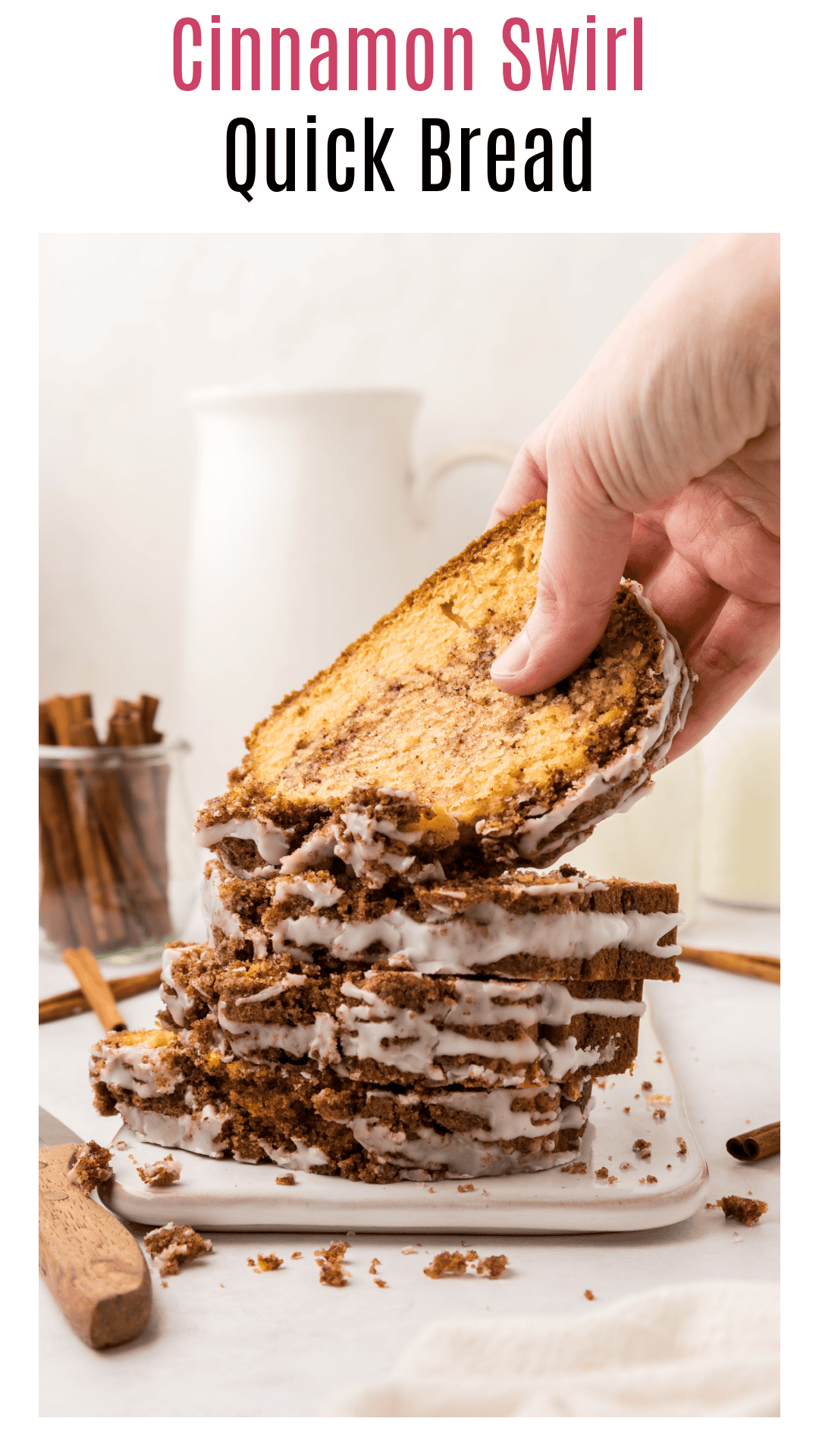 Easy Cinnamon Quick Bread (with cinnamon sugar swirl)