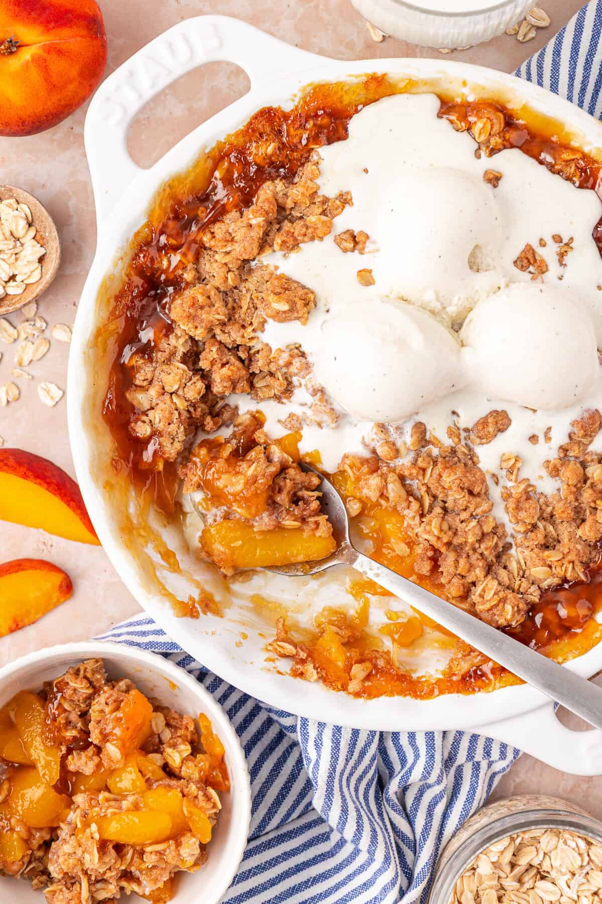 The Best Peach Crisp (Easy One Bowl Recipe!)