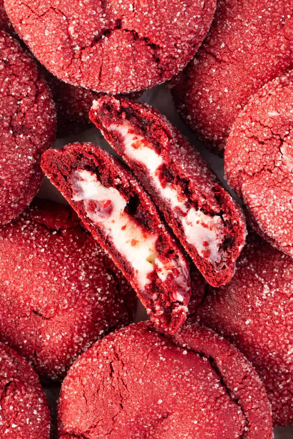 Red Velvet Cheesecake Stuffed Cookies