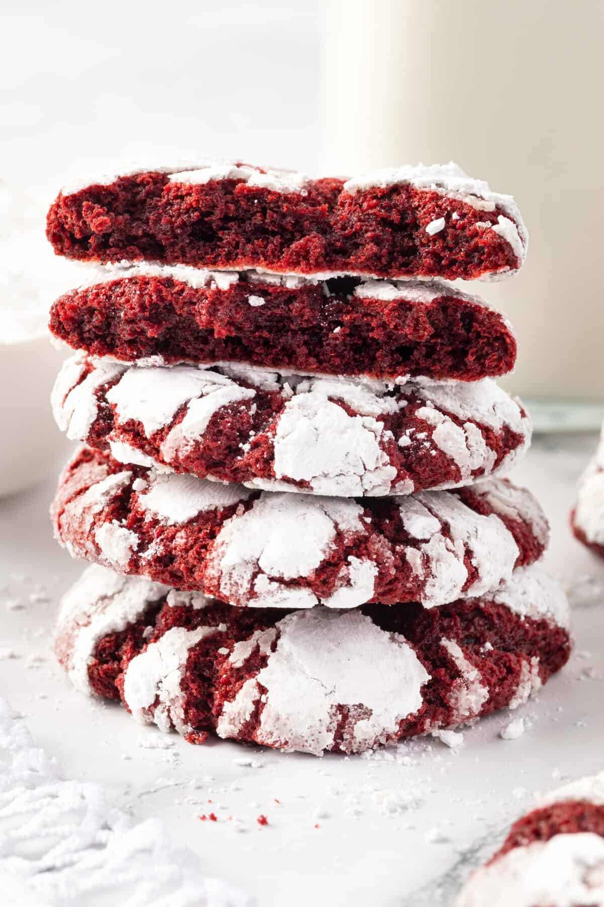 Red Velvet Crinkle Cookies (Easy Christmas Cookie!)
